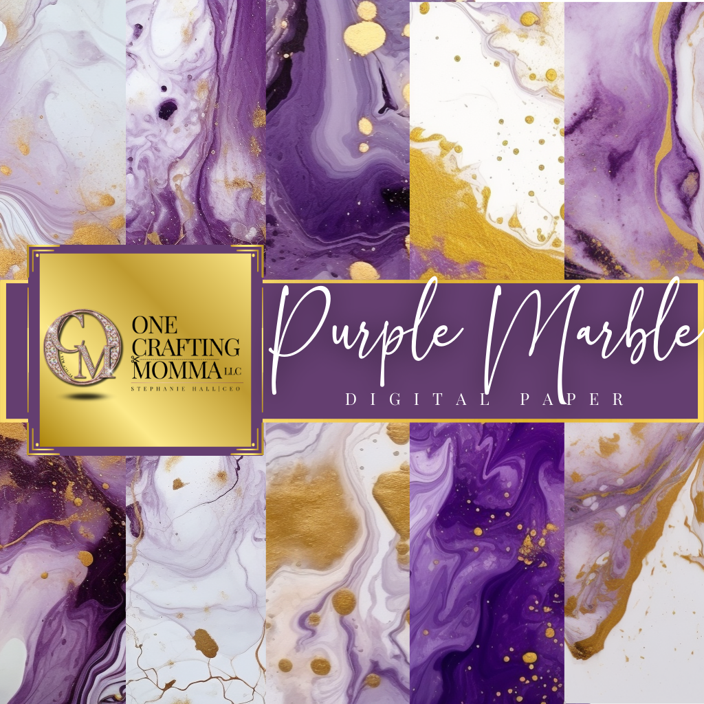 Purple Marble Digital Paper – One Crafting Momma LLC